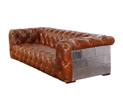 Китай Авиатор Chesterfield огорчил винтажную алюминиевую покрытую промышленную софу продается