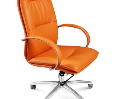 中国 40HQ Ergonomic Leather Office Swivel Chairs Revolving Height Adjustment SGS 販売のため