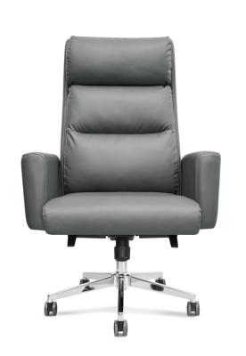中国 PU Leather Adjustable High-Back Office Chair Home Executive Armrest Swivel Chair, Grey 販売のため