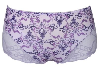 China Damessatijn hallo - Gesneden Memorandum plus Groottedamesslipjes met Hoge taille, Bloemenpatroon Te koop