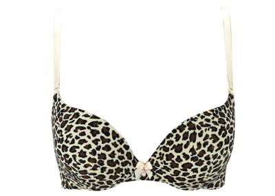 中国 セクシーな 3/4 個のコップのナイロン ヒョウの印刷物のブラは女性、女の子のための bralette にパッドを入れました 販売のため