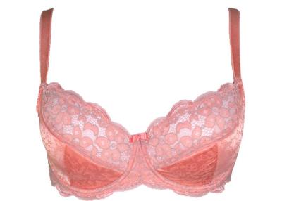 Cina I reggiseni a figura intera del raso rosa comodo del jacquard multano la biancheria del pizzo in vendita