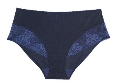 China Donkerblauwe Comfortabelst plus Groottedamesslipjes in L/XL/het Contrastkant van XXL/XXXL- Te koop