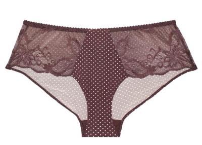 China Elegante Bruine XXXL-Vrouwen plus Groottedamesslipjes, Klassieke Puntenstijl Te koop