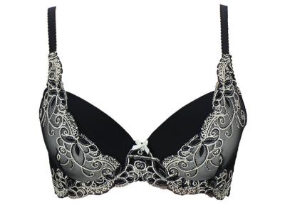 中国 パッドを入れられる刺繍された柔らかさは Underwire のブラの調節可能な肩ひもを押上ます 販売のため