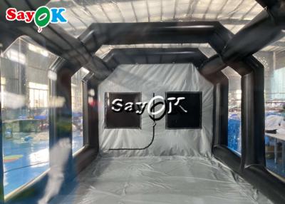 중국 맑은 팽창 텐트 8x4x3mH 검은색 휴대용 팽창 공기 텐트 공기 밀폐 자동차 스프레이 부스 판매용
