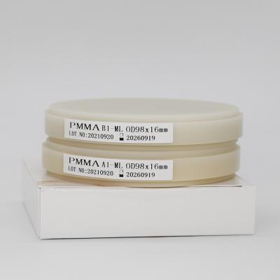 중국 98mm 치아 밀링 블록 PMMA 디스크 모노 PMMA 빈 판매용