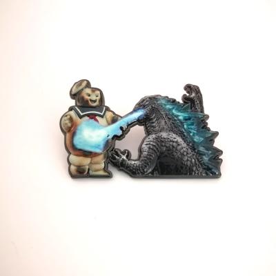 3D Diecasting Godzilla Movie Θέμα UV Τυποποιημένο Μεταλλικό Πινέλο Λεπέλου με Ρουχένια Συμπλέγματα
