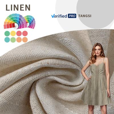 China Factory Wholesale Custom Cheap Price Viscose Organic Linen Fabric Natural Eco-friendly Woven for Garment Dress Yarn Dyed Plain for sale