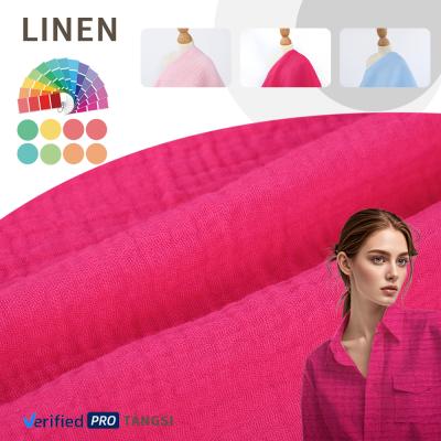 China High Quality Breathable Anti-bacterial Double Gauze Crinkle Muslin Crushed Italian Crepe Fabric Supplier for Clothing for sale