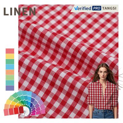 China Latest Products Check Pattern Yarn Dyed Stretch Tr Suiting Tartan Fabric for sale