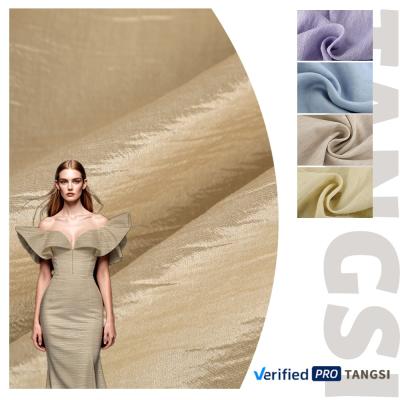 China High Quality Fashion Wholesale Solid Color Smooth Blended Polyester Acetate Tencel Crepe Dress Fabric for sale