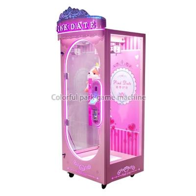 China 81 cm Parque colorido Casa de moedas operada Rosa Máquina de guindaste de garra para sala de jogos ou shopping à venda