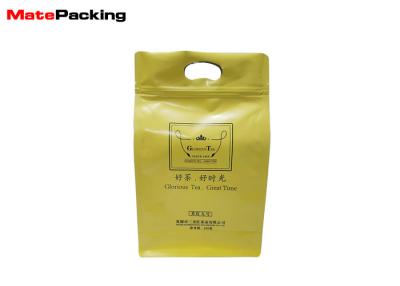 中国 ハンドルが付いている茶のための再販可能プラスチック アルミ ホイルの平底の袋袋 販売のため