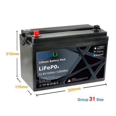 Cina 3000 batteria dei cicli IP65 1280Wh 12V 100Ah LiFePO4 per il marinaio di rv in vendita