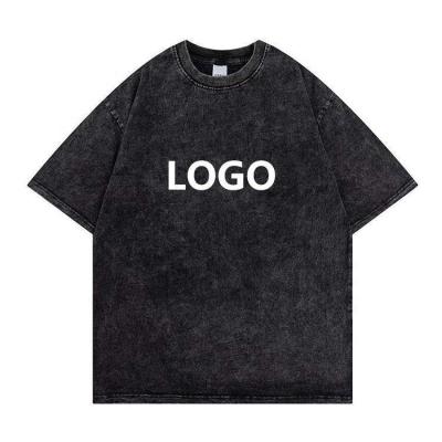 Chine T-shirt sur mesure imprimé Dtg Hip Hop noir blanc poids lourd tissé par méthode de tricot à vendre
