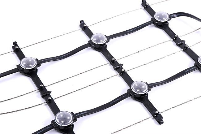Flexible folding demonstration of P143 LED curtain