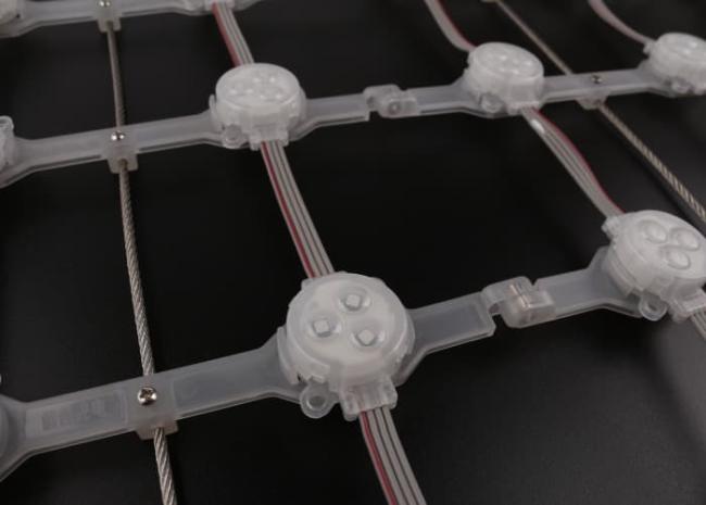 Close-up view of LED Mesh Screen P125 showing pixel structure