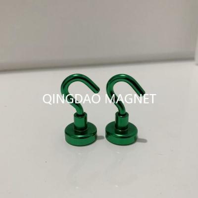 China Sintered NdFeB Hook Magnet, N35,16KGS, Permenent Hook Magnets in Green Color à venda