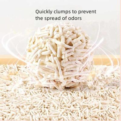 Cina Tofu a base vegetale Cat Litter Free Dust Clumping Forma di striscia schiacciata per gatti in vendita