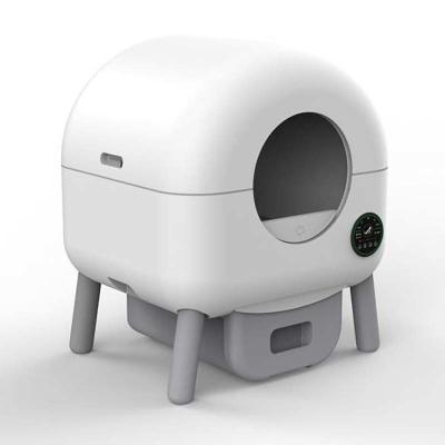 China 665mm 76L Automatic Pet Litter Box Self Cleaning Customizable Auto Kitty Litter Box for sale