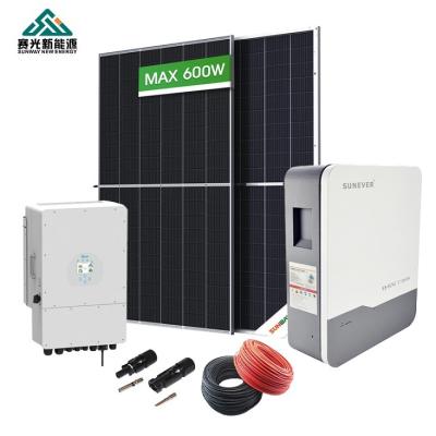 China Sistema de almacenamiento solar de 6kw Sistema de energía híbrida para el hogar Frecuencia de salida 50hz en venta