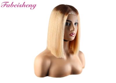 Chine Bob coiffures perruque 2X6 dentelle Kim K Bob coiffures perruque pour les femmes noires couleur 27# à vendre