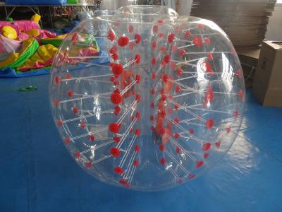 中国 赤い点大人のための透明な 1.55m 0.8mm ポリ塩化ビニール ボディ ゾーブ のサッカー ボール 販売のため