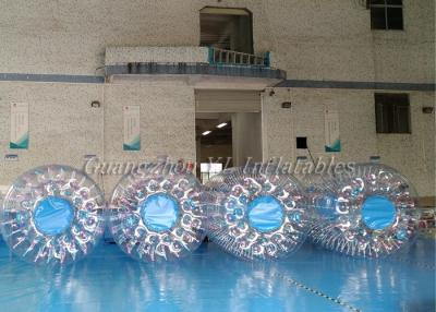 China Rodillo inflable transparente del agua, rodillo inflable de la diversión que nada con la cubierta en venta