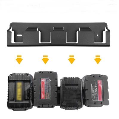 China Gemaakte ijzeren batterijopslag 18V batterijhouder Mount Wandrek met 4 slot 30cm Morden Te koop
