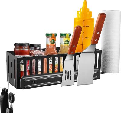 Cina Spazio risparmio accessori da barbecue magazzino metallo grill esterno caddy con scaffale non pieghevole in vendita