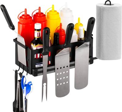Cina Scatola di stoccaggio per accessori da barbecue con portautensili magnetici Porta asciugamani di carta per grill da 28