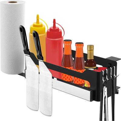 Cina Spazio risparmio Griddle Caddy BBQ Accessori Scatola di stoccaggio con portautensili magnetici Porta asciugamani di carta in vendita