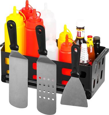 Cina Spazio risparmio Griddle Caddy con utensili da barbecue magnetici Strip per Blackstone 28
