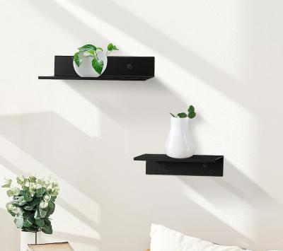 China Prateleiras flutuantes pretas Prateleiras de banheiro Bracket Mural montado, 16