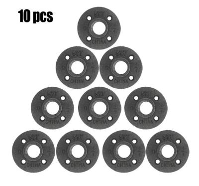 Cina Fittings per tubi di ferro decorativi Lavorare con il fitting dei tubi Black Malleable Iron Floor Flange in vendita