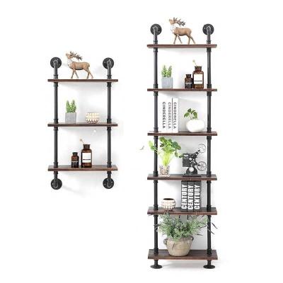 China Decoração para casa Armazenamento Rustico Urbano Tubo de Aço Parede Montada Prateleira Brackets com 3/4 polegadas à venda