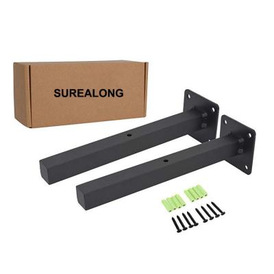 China Mural personalizado montado Retro Decor Prateleira Hardware Brace Quadrado Pipe Mounting Bracket à venda