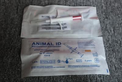 China etiqueta de vidro para a identificação do animal de estimação, etiqueta de 1.4*8 mm134.2KHz RFID para o seguimento do animal/a microplaqueta da seringa animal de estimação da identificação à venda