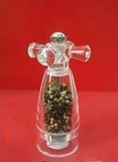 Cina Family Mini Grinder With Glass Handle Stainless Steel Pepper Mill in vendita