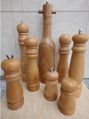 Cina Home Kitchen 4inch Height Set Mini Wooden Pepper Mills With Glass Handle in vendita