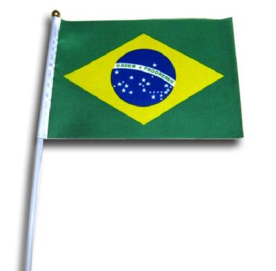 Cina 2014 World Cup Brazil Souvenirs Fan Flag With 170T Polyester , Plastic Stick in vendita