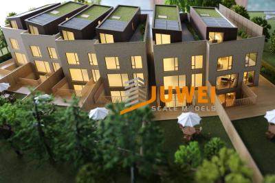 China Exhibition Model Scale Townhouse Villa Model Building with Interior Layout JW-240 Handmade and Machine Processing for sale
