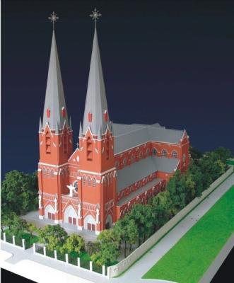 China 100 Scale Handmade Architectural Model of Church Building with Handmade Attention to Detail JW-206 for sale