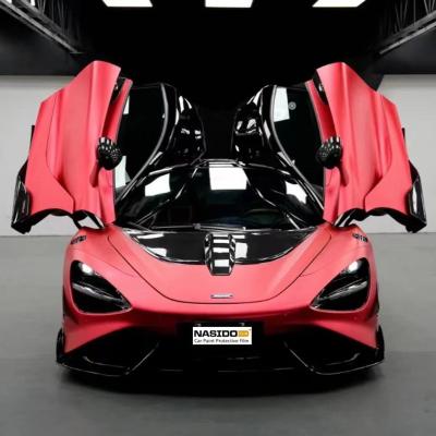 China TPU Ppf Color Wrap Easy Cleaning Matte Chinese Red Car Wrap Customize Dry Apply for sale