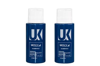 China Nail Polish Remover Pump Bottle 24-410 Plastic for 300ml PCR packaging PET Blue color bottle for sale