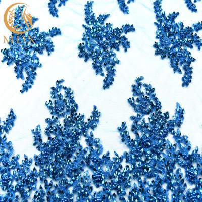 Cina Perle del ricamo del tessuto del pizzo di scintillio di stordimento Tulle per nozze in vendita