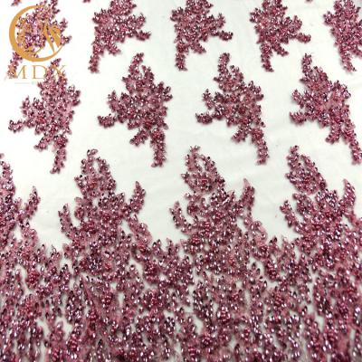 Cina MDX Mesh Embroidery Glitter Lace Fabric solubile in acqua con gli zecchini in vendita