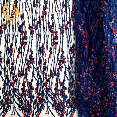 Cina Pizzo africano dello zecchino del ricamo di scintillio del tessuto del pizzo di alta qualità nuziale multicolore in vendita