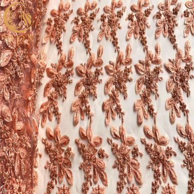 Cina Francese bordato ha ricamato Tulle merletta lo scintillio di lavoro manuale del tessuto per l'abito da sera in vendita